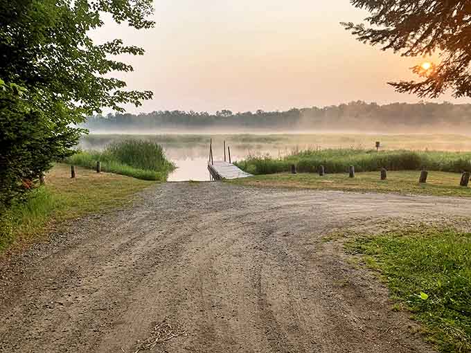 Dawn at the lake access &ndash; when the mist performs its daily magic show and even non-morning people consider becoming converts.