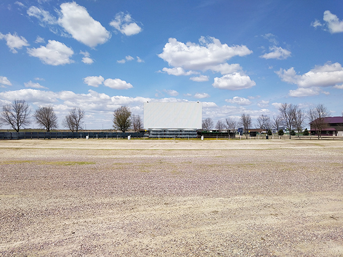The empty field holds promise of summer nights filled with laughter, gasps, and the shared experience of cinema as it was meant to be