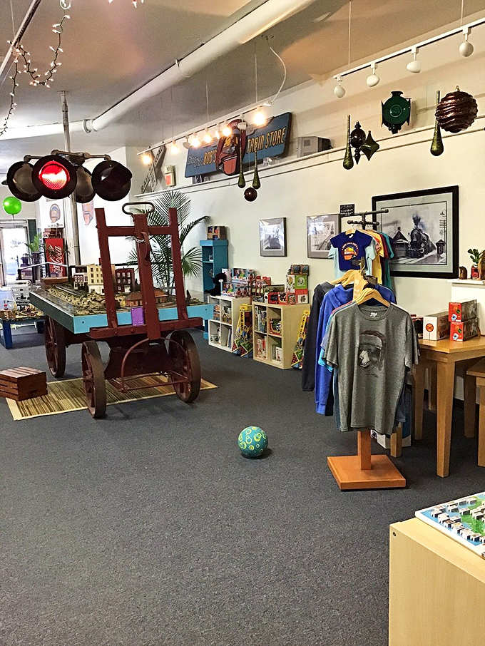 Beyond trains, the store offers railroad-themed merchandise from clothing to books, allowing enthusiasts to carry their passion beyond the tracks.