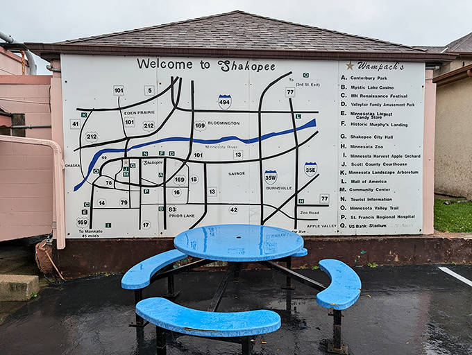 A Shakopee map table outside reminds you where you are &ndash; though your taste buds have already been transported to comfort food paradise.