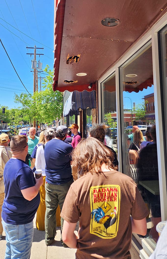 The weekend queue isn't a deterrent but a testament – breakfast pilgrims willing to brave Minnesota weather for pancake perfection.