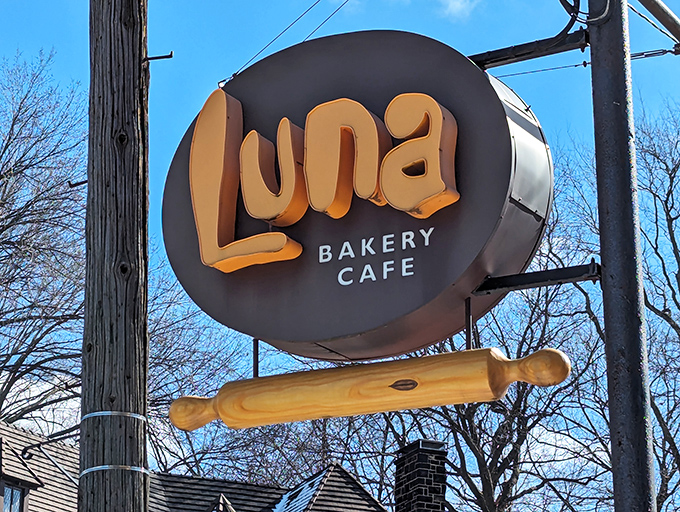 Luna's playful signage features a rolling pin, cleverly hinting at the handcrafted treasures waiting inside this neighborhood gem.