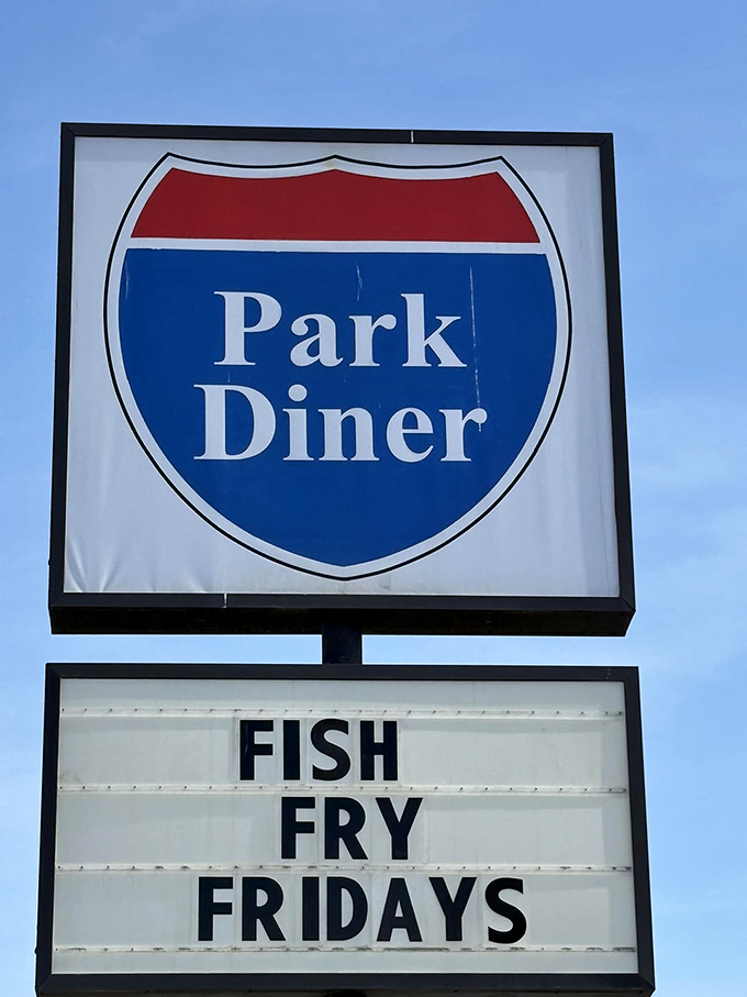 The sign promises "Fish Fry Fridays" &ndash; a Midwestern tradition as sacred as hotdish at Thanksgiving and Vikings disappointment in January.