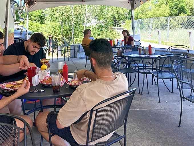 The outdoor patio offers al fresco dining where the only thing better than watching planes is watching plates of deliciousness arrive at your table.
