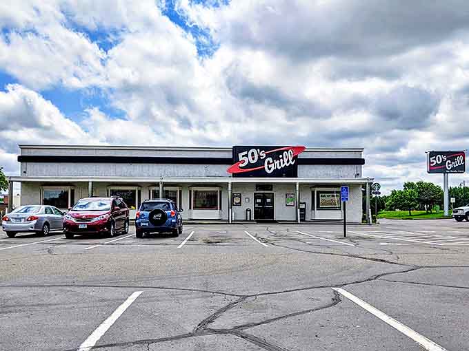 Even from the outside on a sunny day, 50's Grill promises an experience that's both a step back in time and exactly what you need right now.