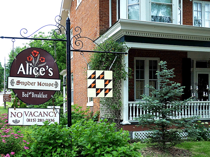 Alice's Snyder House: Bed and breakfast hospitality at its finest, where Victorian charm meets modern comfort behind this brick fa&ccedil;ade.