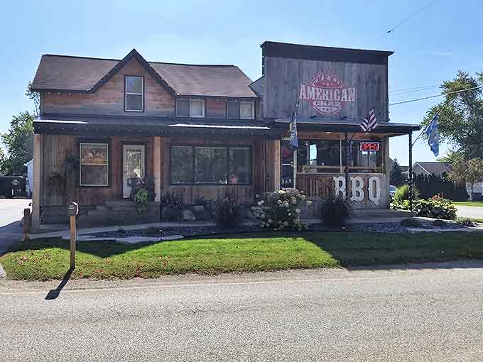 American Char's inviting exterior beckons meat lovers from miles around, a barbecue beacon in the heart of Dearborn.