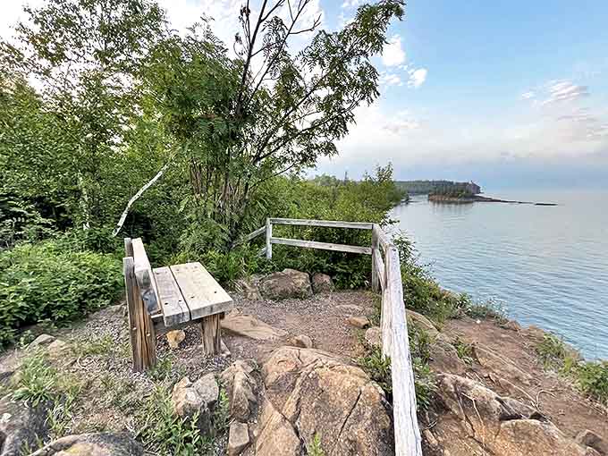 This simple bench offers the best therapy session in Minnesota &ndash; just sit, breathe, and let Lake Superior wash away your worries.