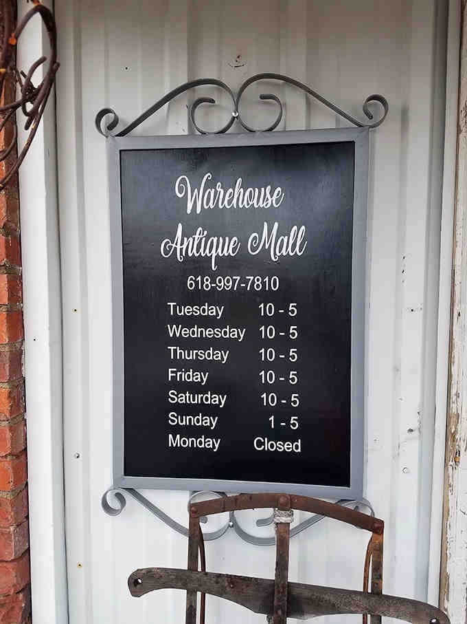 The neatly displayed business hours sign doesn't just tell you when they're open – it's your official invitation to step back in time.