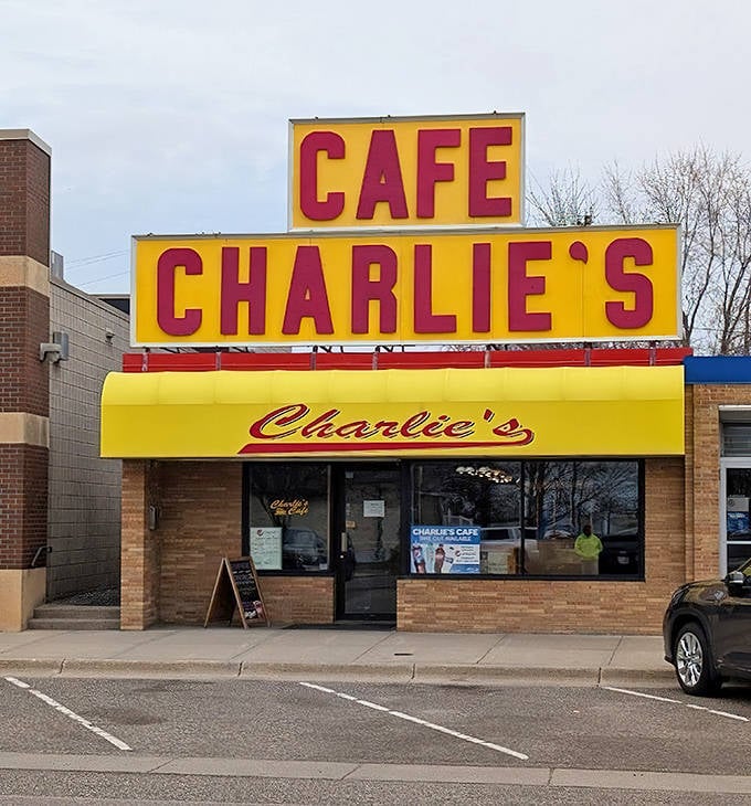The storefront's bright yellow awning and bold signage have been welcoming hungry folks to Freeport for generations.