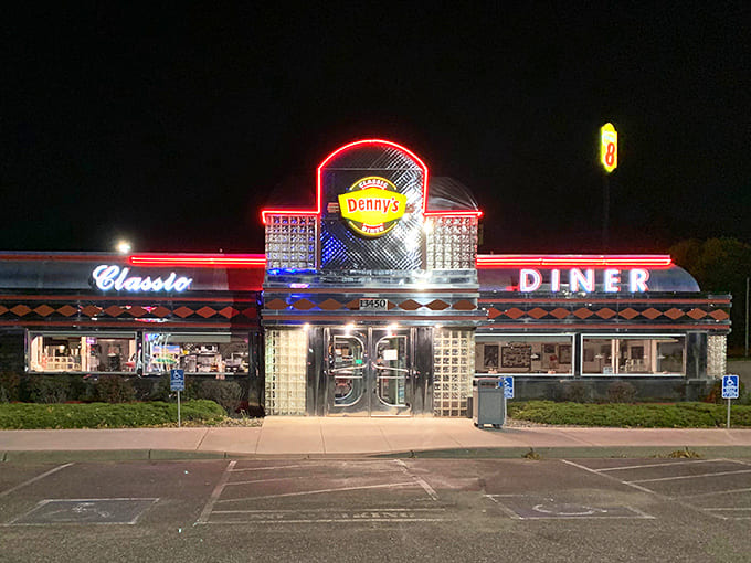 The iconic Denny's Classic Diner sign has guided hungry Minnesotans through snowstorms and summer nights for generations of comfort food seekers.