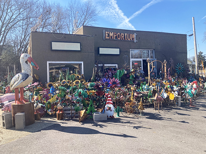 The Emporium's explosion of garden whimsy proves that sometimes the best roadside attractions are the ones that embrace their quirky personality.