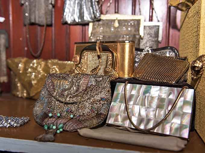 Evening elegance awaits in this collection of vintage clutches, where beadwork, metallic mesh, and satin combine for night-out nostalgia.
