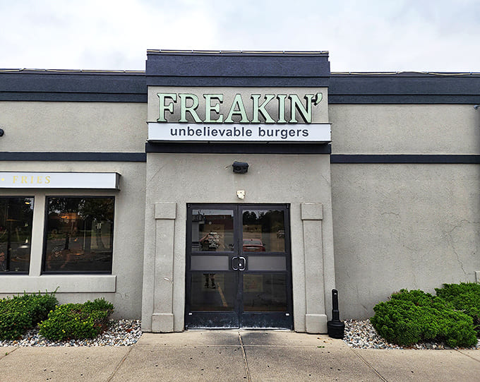The entrance to burger paradise &ndash; cross this threshold and prepare for a religious experience of the culinary kind. Salvation between buns.