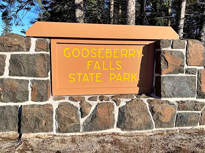 The iconic park entrance sign welcomes visitors to Minnesota's most beloved state park – your adventure begins here!