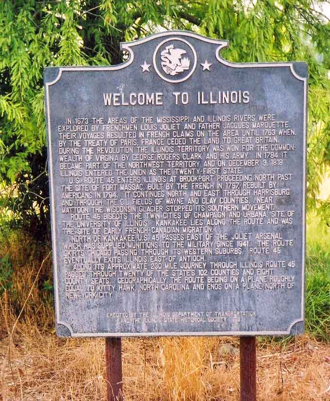 Historical markers throughout Illinois tell stories of French explorers, Revolutionary heroes, and the state's evolution from territory to cultural powerhouse.