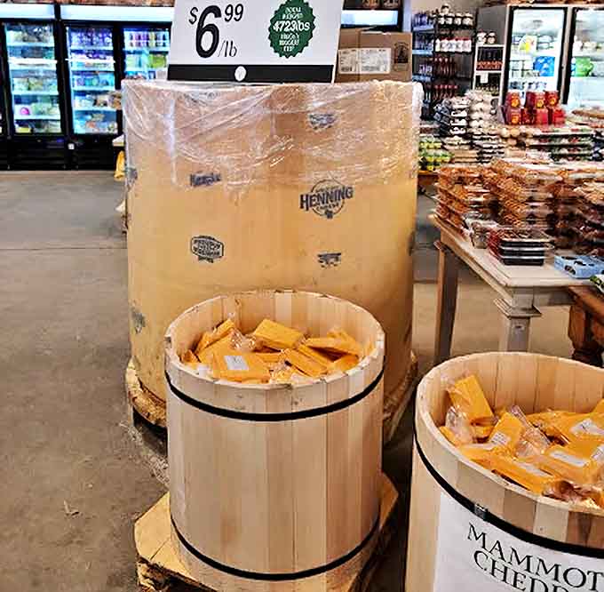 The cheese wheel so impressive it has its own zip code, daring you to imagine the epic grilled cheese it could create.