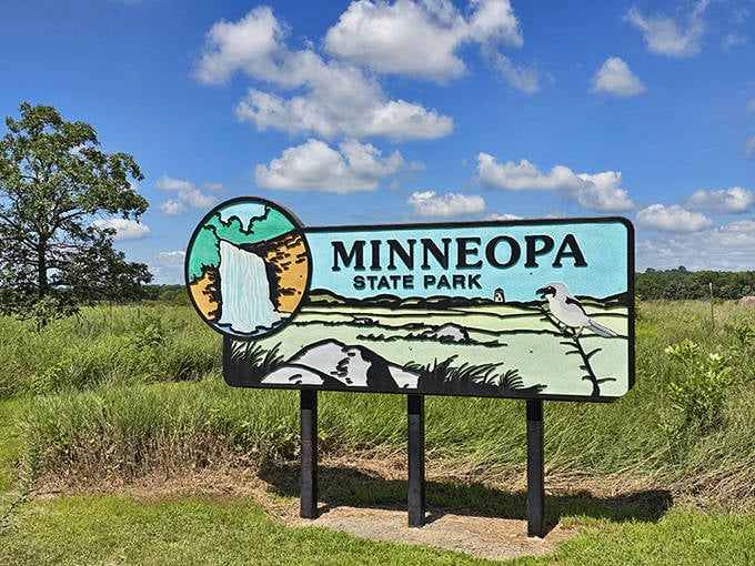 The welcoming sign promises adventure ahead &ndash; like a friend saying "trust me, you're going to love this place" without actually speaking.