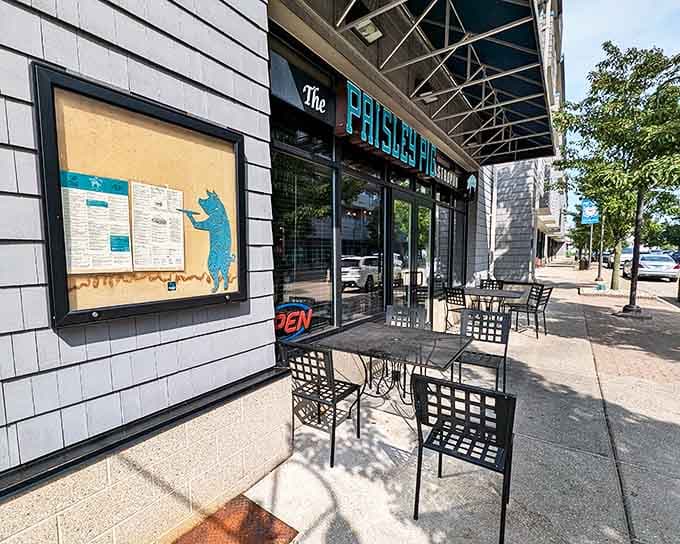 Outdoor seating offers a chance to enjoy Michigan's beautiful weather while contemplating which of The Paisley Pig's delicious offerings to try next.