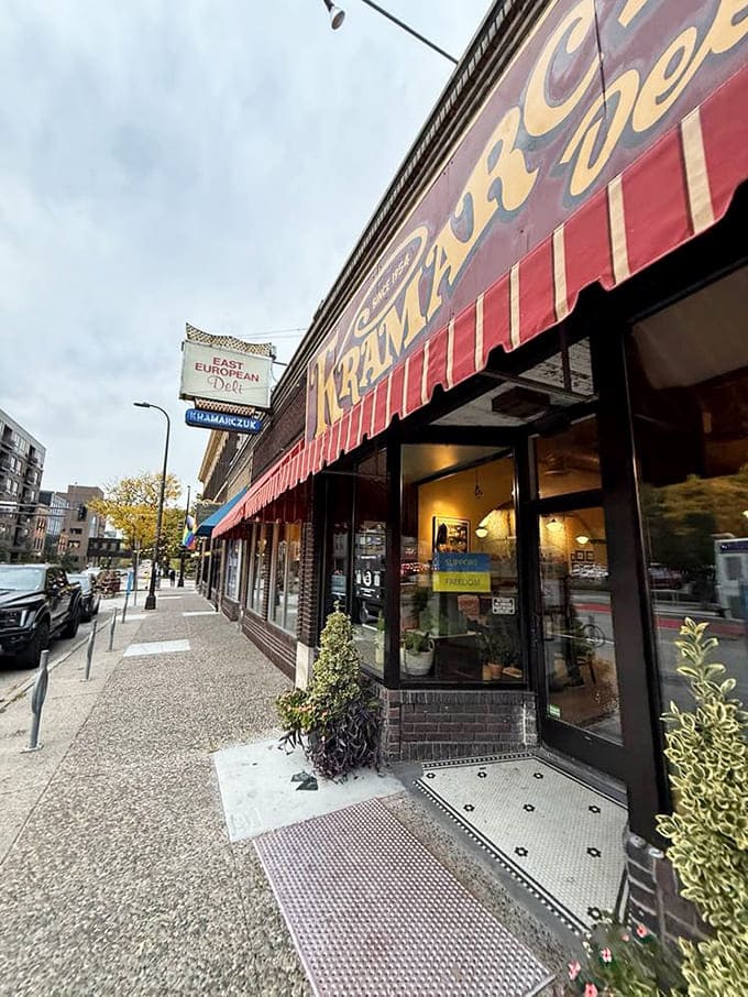 The storefront's classic awning and brick facade have become a beloved landmark in Minneapolis, promising authentic flavors within.