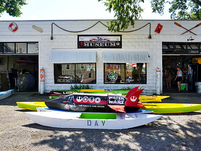 From the road, Tom's looks like a cheerful shipwreck that somehow washed ashore complete with flags, signs, and cold beverages.