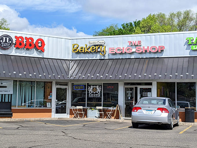 Summer's perfect postcard – Selma's bustling patio where cyclists, families and ice cream pilgrims converge for a taste of Minnesota magic.