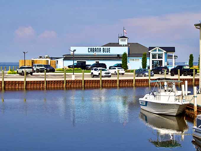 The ultimate Michigan postcard view &ndash; Cabana Blue's waterfront location captures the essence of Great Lakes living at its finest.