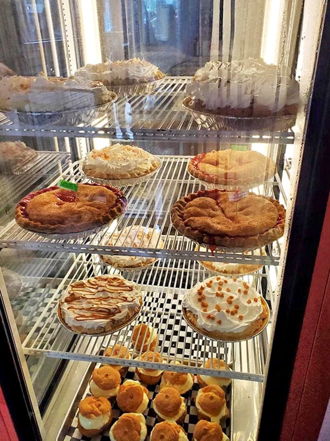 The pie case &ndash; a glass-fronted gallery of edible art where fruit fillings and cream toppings compete for your affection in the sweetest contest ever.
