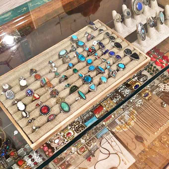 A treasure trove of vintage rings showcases craftsmanship from eras when jewelry was made to last generations, not just seasons.