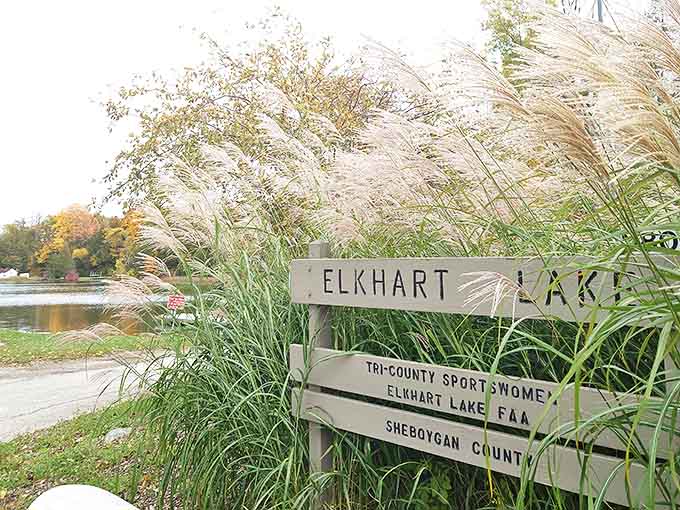 The welcome sign marks your arrival at Wisconsin's hidden gem, where Caribbean-blue waters prove the Midwest has serious game.