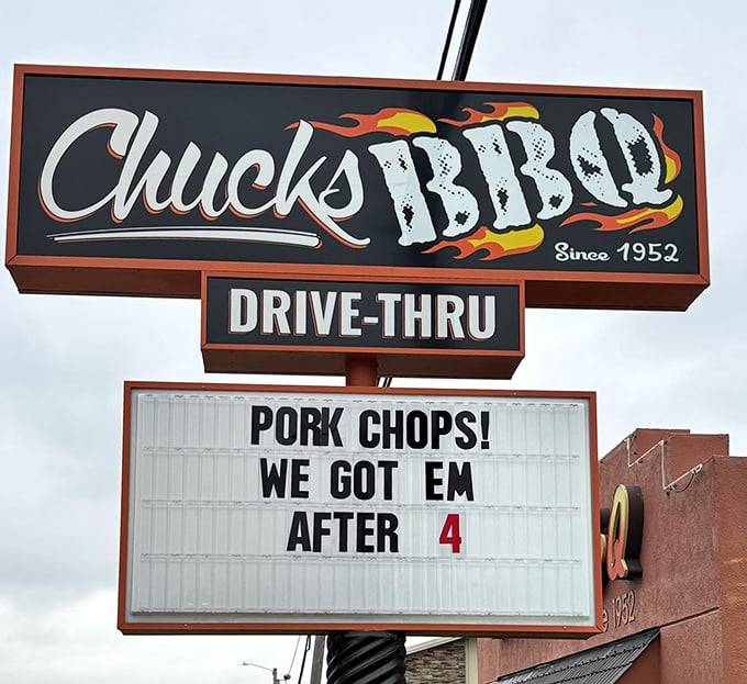 The marquee sign announces daily specials with straightforward enthusiasm &ndash; no fancy marketing needed when the food speaks for itself.