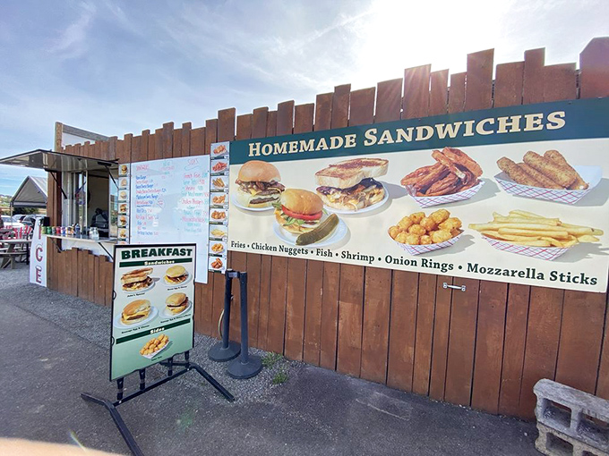 The sandwich counter promises savory options for those who need actual food before diving into the sweet stuff, though we all know why you're really here.