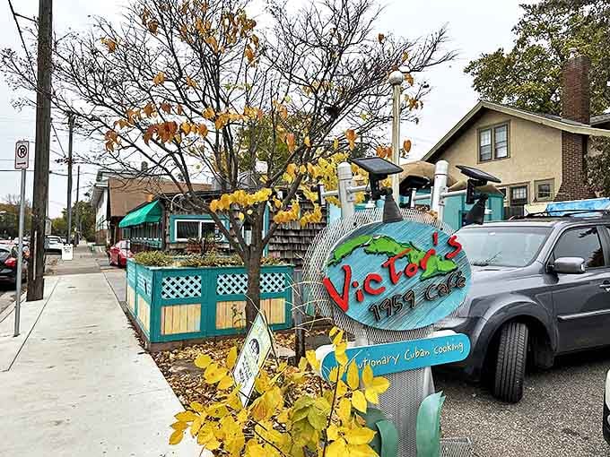 The distinctive Victor's 1959 Cafe sign welcomes hungry visitors to this little slice of Havana in the heart of Minneapolis.