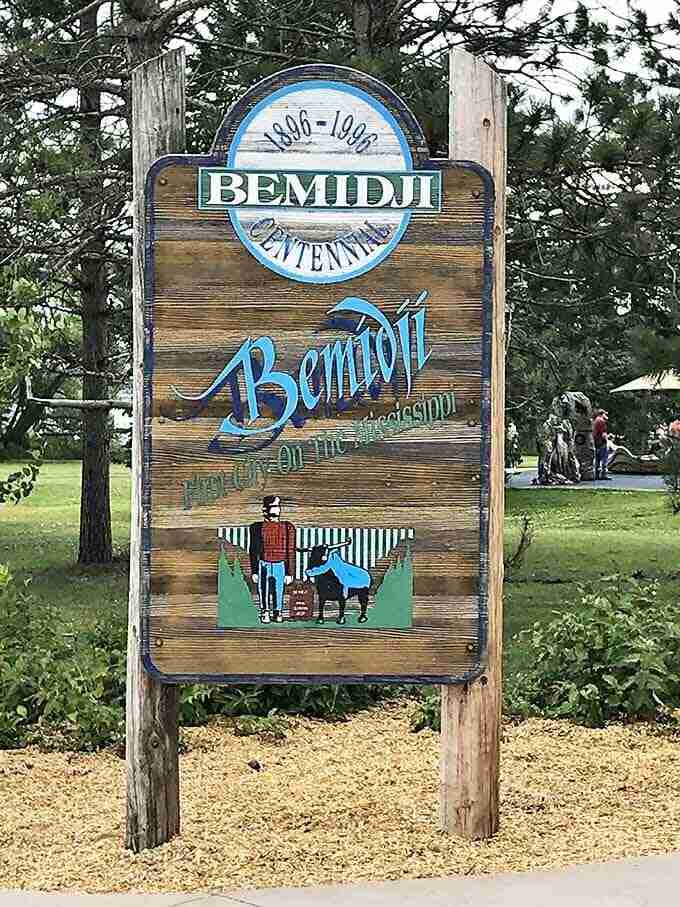 Bemidji proudly proclaims itself "First City on the Mississippi" &ndash; where America's mightiest river is just a modest stream Paul could step over.