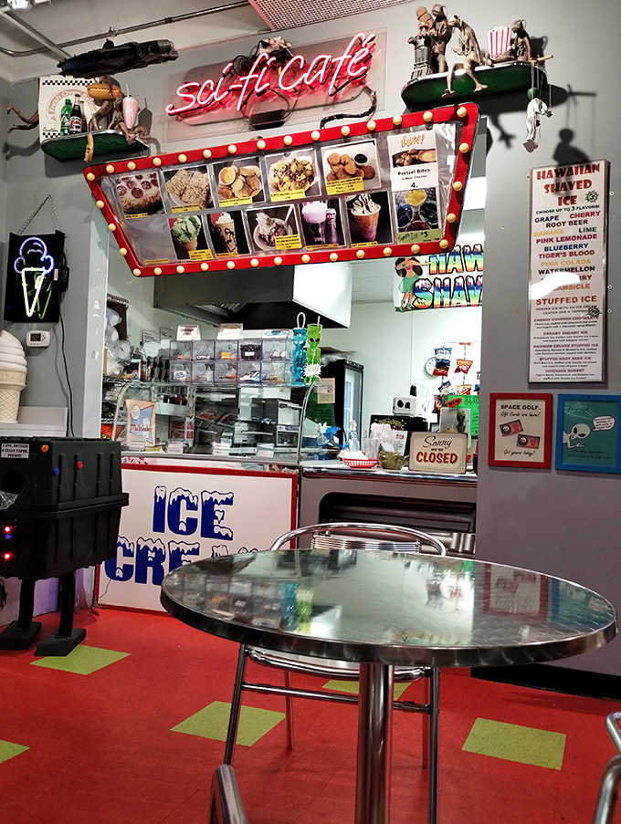 The Sci-Fi Caf&eacute; serves up earthly delights with extraterrestrial flair. Those milkshakes might just be the best in this or any galaxy!