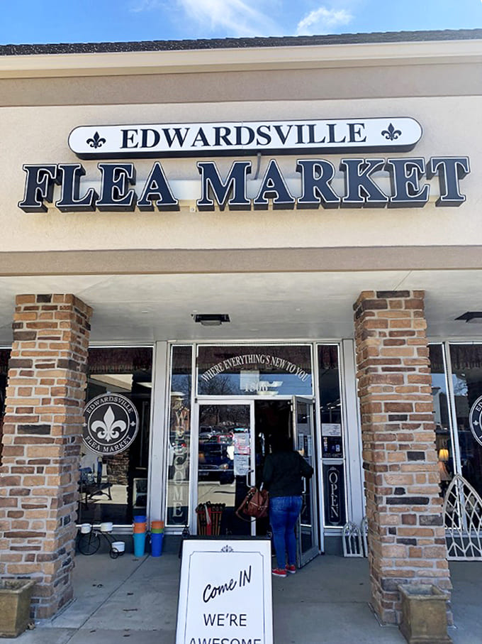 The welcoming entrance beckons with its "Come In, We're Awesome" sign, setting the friendly tone for the treasure hunt awaiting inside.