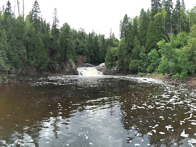 Morning foam patterns dance across the surface like nature's latte art. Two Step Falls serves up wilderness with a side of tranquility.