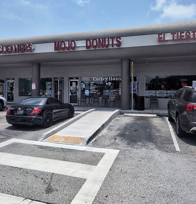 From the parking lot, Mojo Donuts looks deceptively ordinary &ndash; like Superman disguised as Clark Kent, hiding extraordinary powers behind a modest exterior.