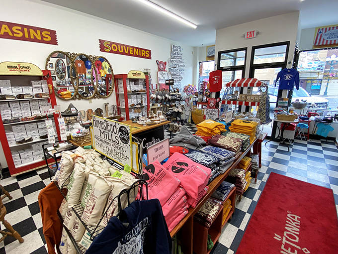 A shopper's delight &ndash; from moccasins to t-shirts, this corner of the store proves Canelake's is more than just a candy destination.