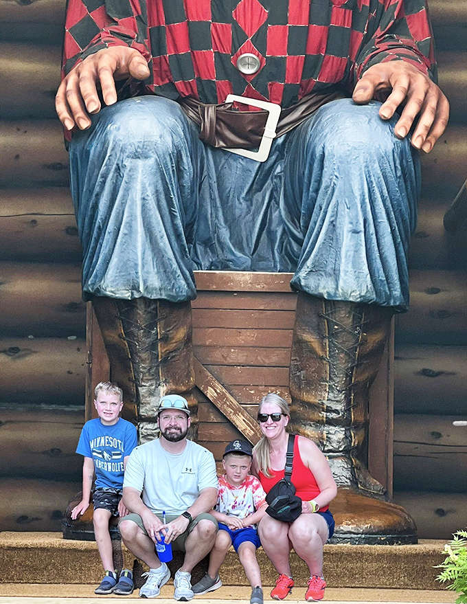 Creating multi-generational memories at Paul's feet &ndash; today's parents once sat in those same enormous boots as wide-eyed children.