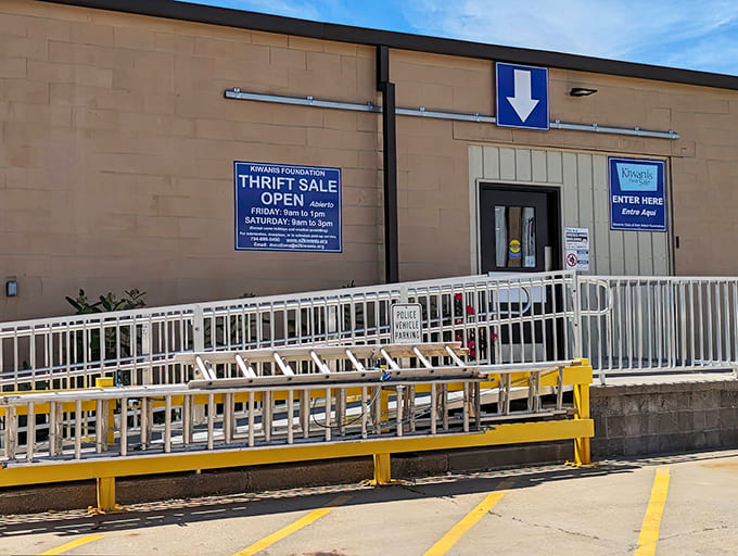 Exterior: Unassuming on the outside, magical within! This modest entrance conceals Ann Arbor's most extraordinary shopping adventure, waiting to be discovered.