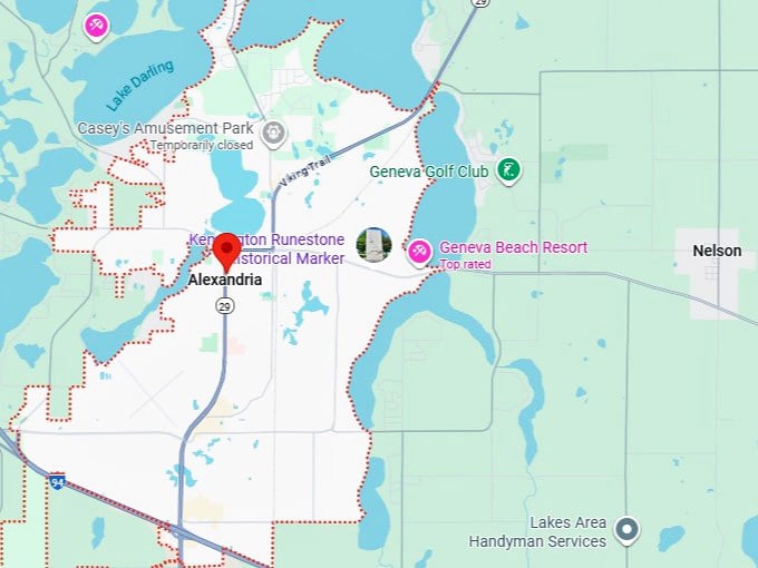 16. alexandria, minnesota map