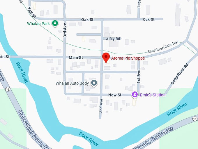 16. aroma pie shoppe (whalan, mn) map