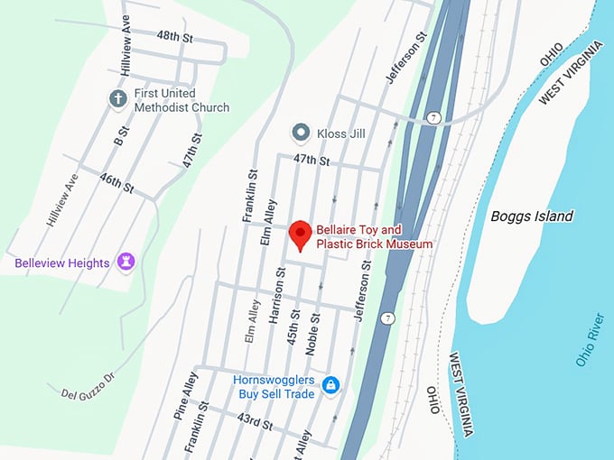 16. bellaire toy and plastic brick museum map