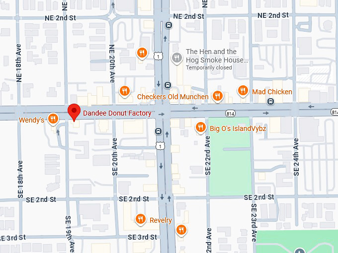 16. dandee donut factory (pompano beach) map