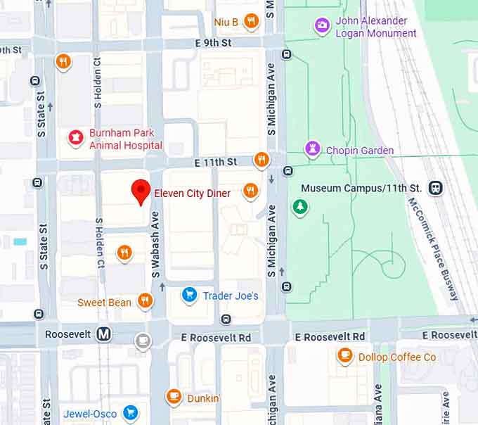 16. eleven city diner (chicago, il) map