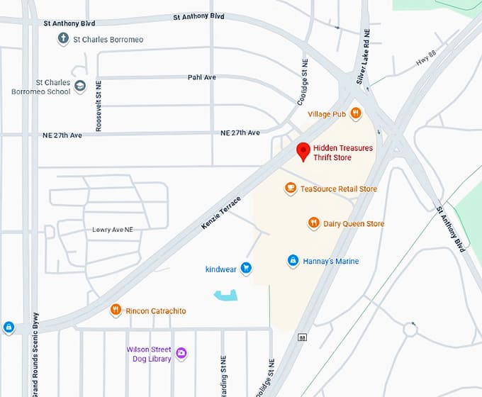 16. hidden treasures thrift store (st anthony, mn) map