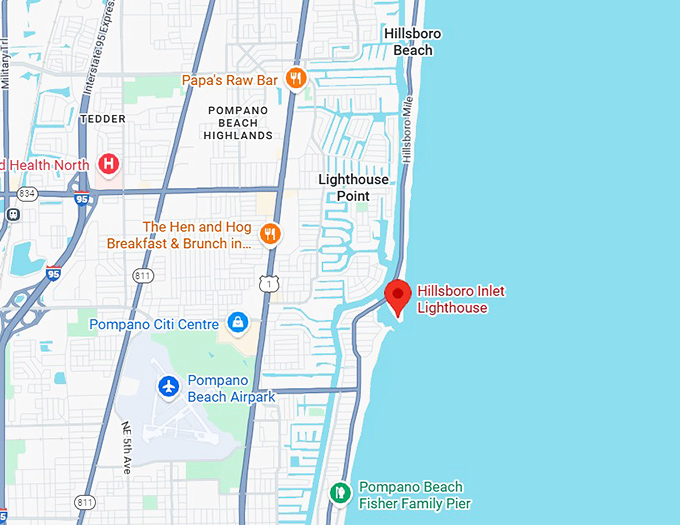 16. hillsboro inlet lighthouse map