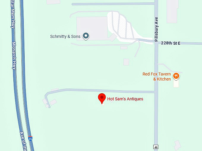 16. hot sam's antiques collectibles & furniture map