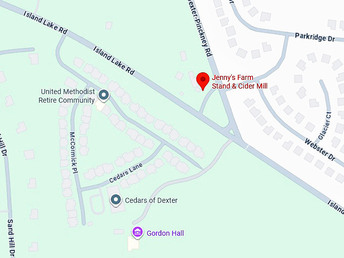 16. jenny's farm stand & cider mill map